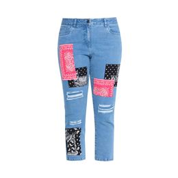 Angel of Style Jeans Damen Gr&ouml;&szlig;e 41/42 blue denim / hellpink / schwarz / wei&szlig;