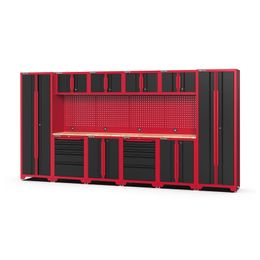 SONSTIGE Feistos FEISTOS Werkstatteinrichtung Novo 4 Metall Werkstattschrank schwarz & rot 45,7x396x198cm