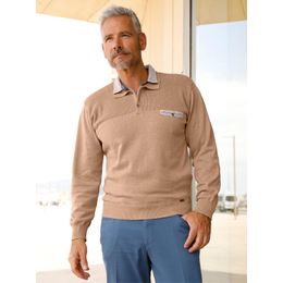 Marco Donati Herren Polopullover, camel-meliert, Gr&ouml;&szlig;e 48