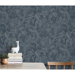 Vliestapete Erismann "Vliestapete DELICIOSA", blau, B:0,53m H:0,09m L:10,05m, Vlies, Tapeten, Phthalate frei