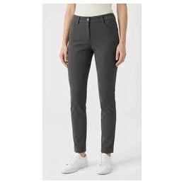 Stoffhose MAC "SLIM", Damen, Gr. 42, L&auml;nge 30, silber shadow melange, Jersey, Obermaterial: 63% Viskose, 33% Polyamid, 4% Elasthan, meliert, slim fit kn&ouml;chellang, Hosen Stoffhose, Sommerhose im Five-Pocket Style