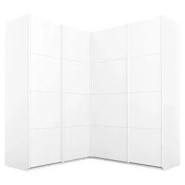 Schwebet&uuml;renschrank Rauch "Schrank Garderobe Eckkleiderschrank QUADRA Front in Dekor/Hochglanz", wei&szlig; (alpinwei&szlig;), B:181cm H:210cm T:187cm, Holzwerkstoff, Schr&auml;nke, Schwebet&uuml;renschrank, gro&szlig;er Eckschrank mit viel Stauraum, Ma&szlig; 181x187 cm MADE IN GERMANY