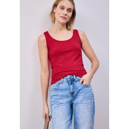 Street One Damen Tr&auml;gertopsalsa rot, Gr. 36, unifarben, Web, 48% Baumwolle, 48% Modal, 4% Elasthan, Tops, mit Materialmix