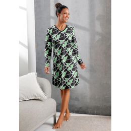 w&auml;schepur w&auml;schepur Damen Sleepshirt mit Grafik-Print, apfel-schwarz-bedruckt, Gr&ouml;&szlig;e 36/38