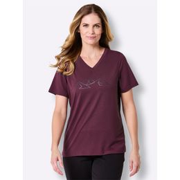 Catamaran Sports Damen Funktionsshirt mit Seitenschlitzen, burgund, Gr&ouml;&szlig;e 36/38