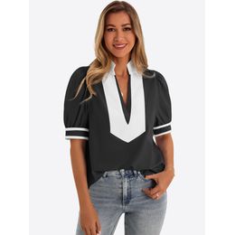 Imily Bela Bluse Damen Gr&ouml;&szlig;e XL schwarz / wei&szlig;