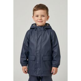 Wheat Jungen Regenjacke "Rainwear Ola Set", blau, Gr. 152, unifarben, Web, Obermaterial: 100% Polyester, Jacken, mit passender Regenhose, wasserdicht