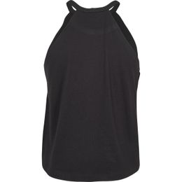 Urban Classics Damen Yoga & Relax Shirt "Urban Classics Damen Ladies Neckholder Tanktop", schwarz, Gr. 5XL, unifarben, 50% Baumwolle, 50% Viskose,