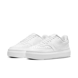 Nike Sportswear Damen Sneaker "Court Vision Alta", Gr. 37,5, wei&szlig;, Leder, Schuhe, inspiriert vom Design des Nike Air Force
