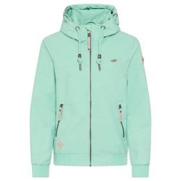 Ragwear Damen Outdoorjacke "NUGGIE O", gr&uuml;n, Gr. L, kontrastfarbene Details, unifarben, Web, Obermaterial: 100% Polyester, Jacken, h&uuml;ftlanger
