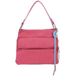 Schultertasche Fritzi aus Preussen "Donny Hobo", Damen, Gr. B/H/T: 17cm x 37cm x 29cm, pink, Baumwolle, unifarben, Taschen Schultertasche, mit aufgesetzten Vordertaschen
