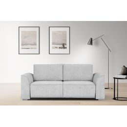 2-Sitzer Inosign "BEATRICE, erh&auml;ltlich in trendigen Stoffoptionen, B/T/H: 143/73/92 cm", beige (creme), B:195cm H:92cm T:107cm, 100% Polyester, Sofas, In hochwertiger Verarbeitung, incl. 2 gro&szlig;en Zierkissen in Korpusfarbe
