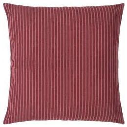 Dekokissen Pad "FIORA", rot (bordeaux, gestreift), B:50cm L:50cm, Baumwolle, Dekokissen_Sitzkissen_Kissenh&uuml;llen, einzigartiges Design, Kissenh&uuml;lle ohne F&uuml;llung, 1 St&uuml;ck