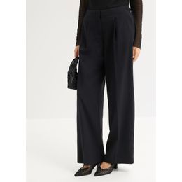 bonprix Palazzo-Hose, schwarz, Gr.42, modische Palazzo-Hose mit verstellbarer Bund-L&ouml;sung.