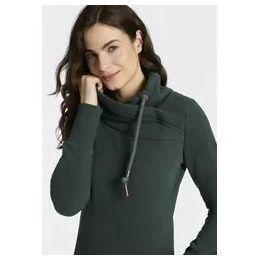 Sweatshirt Ragwear "NESKA O", Damen, Gr. XS, dunkelgr&uuml;n, Sweatware, Obermaterial: 70% Baumwolle, 30% Polyester, h&uuml;ftlang, Wasserfallausschnitt, Sweatshirts Sweatshirt, seitliche Eingrifftaschen