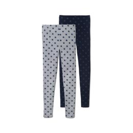 Tchibo - 2 Leggings - M&auml;dchen - Gr. 122/128 - dunkelblau/print