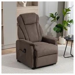 TV-Sessel Duo Collection "Toronto XXL mit elektrischer Aufstehhilfe und Relaxfunktion", braun (dunkelbraun), B:76cm H:115cm T:93cm, Luxus-Microfaser (90% Polyester, 10% Nylon), Sessel, bis 150kg belastbar, Taschenfederkern, Stahlwellenunterfederung, Topseller