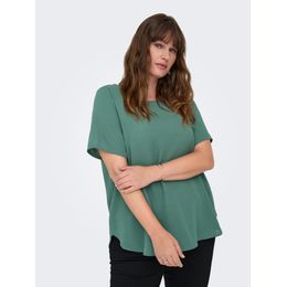 Only CARMAKOMA Damen Shirtbluse "CARVICA SS TOP WVN NOOS", gr&uuml;n, Gr. 50, unifarben, Web, Obermaterial: 97% Polyester, 3% Elasthan, Blusen,