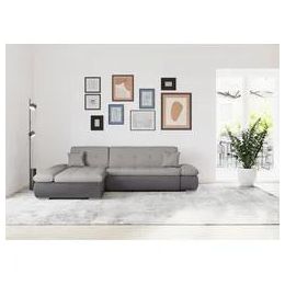 Ecksofa DOMO collection "Moric, L-Form, XXL-Sofa - Breite 300cm, viel Platz, auch in Cord", grau (silber), B:300cm H:80cm T:172cm, Kunstleder SOFTLUX / Struktur (90% Polyester/ 10% Polyacryl);Microfaser PRIMABELLE (100% Polyester)/ Struktur (90% Polyester/ 10% Polyacryl), Sofas, Ecksofa, wahlweise mit Bettfunktion und Armteilverstellung, grau-silber, Topseller