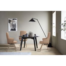 Polsterstuhl stressless "Laurel", braun (sand dinamica, schwarz), B:58cm H:105cm T:60cm, Microfaser DINAMICA (88% Polyester, 12% Polyurethan), St&uuml;hle, Polsterstuhl, High Back mit Armlehne, Gr&ouml;&szlig;e L, mit schr&auml;ggestellten Beinen