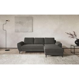 Ecksofa COTTA "Terra L-Form, Breite 255 cm", anthrazit, B:255cm H:83cm T:154cm, 96% POLYESTER (PES) 4% POLYAMID(PA), Sofas, Ecksofa, wahlweise mit Bettfunktion