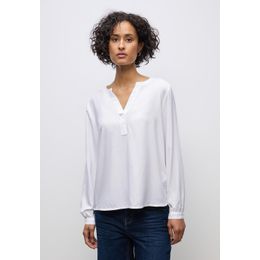 Street One Damen Langarmbluse, wei&szlig;, Gr. 38, unifarben, Stoff, 100% Viskose, Blusen, aus softer Viskose