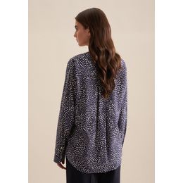 Seidensticker Damen Klassische Bluse "Schwarze Rose", blau, Gr. 42, gemustert, 100% Viskose, Blusen, Tunika Druck