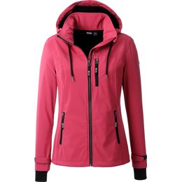 DEPROC Active Damen Softshelljacke "DECORAH PEAK V WOMEN", rot, Gr. 36, Softshell, 96% Polyester. 4% Elasthan, Jacken, mit abnehmbarer Kapuze