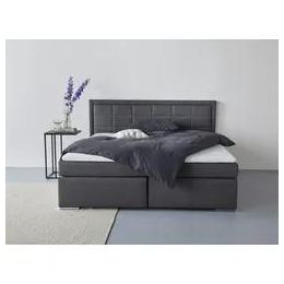 Boxbett Collection AB "Athena", OTTOs Choice, Topseller wahlweise mit Bettkasten", grau (anthrazit), B:193cm L:206cm, Bezug Bett: Strukturstoff (100% Polyester), Bezug der Spiegelfl&auml;che Matratzendrell aus 100% Polyester. Topperbezug abnehmbar und waschbar bis 30o C, aus 100% Polyester, Komplettbetten, Boxspringbett, inkl. Topper bei Ausf&uuml;hrung mit Matratze, in H&auml;rtegraden H2, H3, H4
