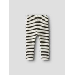 name it M&auml;dchen Leggings "NBNBANI XSL LEGGING NOOS", Gr. 50, schwarz-wei&szlig;, Feinripp, Obermaterial: 57% Baumwolle, 38% Modal, 5% Elasthan, geringelt,
