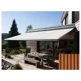 Kassettenmarkise Wismar "Classic S-Compact", orange (orange, braun), B:550cm, Polyacryl, Markisen, Breite: 550 cm, Ausfall: 250 cm