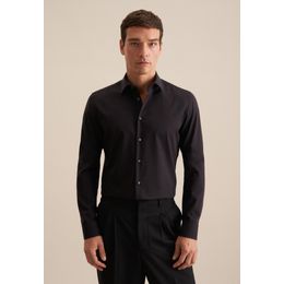 Seidensticker Herren Businesshemd "Schwarze Rose", schwarz, Gr. 39, unifarben, 100% Baumwolle, Hemden, Slim 1/1 Extra lang Kentkragen Uni
