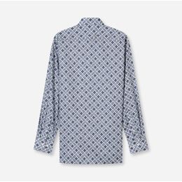 OLYMP Herren Langarmhemd "Luxor", blau, Gr. 45, gemustert, Web, Obermaterial: 100% Baumwolle, Hemden, Businesshemd, modern fit, New-Kentkragen