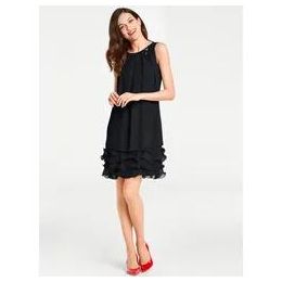 Cocktailkleid Heine "Cocktailkleid", Damen, Gr. 42, Normalgr&ouml;&szlig;en, schwarz, 100% Polyester, unifarben, kurz, Rundhals, Kleider Partykleid