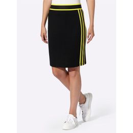 Heine Damen Jerseyrockschwarz, Gr. 38, gemustert, gestreift, unifarben, 70% Viskose, 25% Polyamid, 5% Elasthan, R&ouml;cke