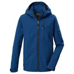 Softshelljacke Killtec "KOS 143 BYS SFTSHLL JCKT", Jungen, Gr. 164, denim, Oberseite: 100% Polyester;R&uuml;ckseite: 100% Polyester;Futter: 100% Polyester, Jacken Softshelljacke, Winddichte, wasserabweisende Softshelljacke mit Karomuster