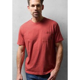 Street One MEN Herren T-Shirt, rot, Gr. L, unifarben, Jersey, 100% Baumwolle, Shirts, aus reiner Baumwolle