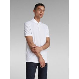 G-Star Raw G-STAR Herren T-Shirt "Dunda Slim Poloshirt", wei&szlig;, Gr. S, Obermaterial: 95% Baumwolle, 5% Elasthan, Shirts