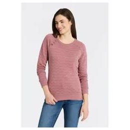 Sweatshirt Ragwear "DARIA ZIG ZAG O", Damen, Gr. M, dunkelrot, Sweatware, Obermaterial: 65% Baumwolle, 35% Polyester, gemustert, normal, Rundhals, Rippb&uuml;ndchen, Sweatshirts Sweatshirt, mit Zierkn&ouml;pfen am Ausschnitt