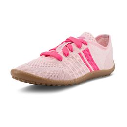 Leguano Damen Barfu&szlig;schuh "CARIBEO", Gr. 37, rosa, Textil, Schuhe, Bequemschuh, Schn&uuml;rschuh mit Kontrastbesatz