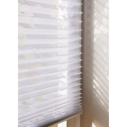 bonprix Ausbrenner Plissee mit Blumen, wei&szlig;, Gr.210x80 cm, Moderner Fensterschmuck
