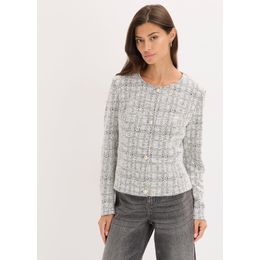 bonprix Boucl&eacute; Cardigan aus Baumwolle, schwarz, Gr.48/50 (XL), Boucl&eacute; Cardigan mit hochwertigen Kn&ouml;pfen, 60% Baumwolle