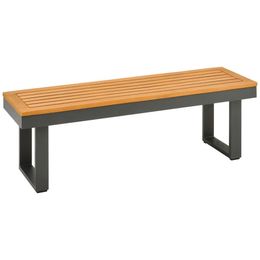 Amatio Sitzbank, Anthrazit, Akazie, Holz, Metall, Akazie, massiv, 2-Sitzer, 120x40x35 cm, Fsc, Esszimmer, B&auml;nke, Sitzb&auml;nke