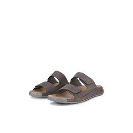 Ecco Herren Pantolette "Cozmo M", Gr. 42grau, Nubukleder, Schuhe, Sommerschuh, Schlappen, Klettschuh mit dezenten Ziern&auml;hten
