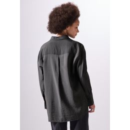 Damen Hemdbluse, grau, Gr. 34, STREET ONE STUDIO, unifarben, Stoff, 88% Viskose, 12% Polyamid, Blusen, mit Knopfleiste