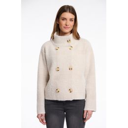 Rino & Pelle RINO & PELLE Damen Kurzjacke "BETH"stone check, Gr. XS, Boucl&eacute;, Obermaterial: 49% Polyamid, 27% Polyester, 24% Viskose, Jacken, mit Stehkragen