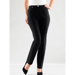 Stehmann Damen 5-Pocket-Hose, schwarz, Gr. 50, unifarben, 72% Viskose, 25% Polyamid, 3% Elasthan, Hosen