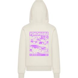MisterTee Herren Kapuzenpullover "MisterTee Yokohama Race Hoody", beige, Gr. M, mehrfarbig, 65% Baumwolle, 35% Polyester, Pullover