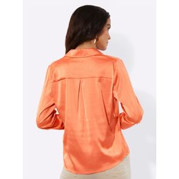 CR&Eacute;ATION L CREATION L Damen Satinbluse, orange, Gr. 46, unifarben, 97% Polyester, 3% Elasthan, Blusen