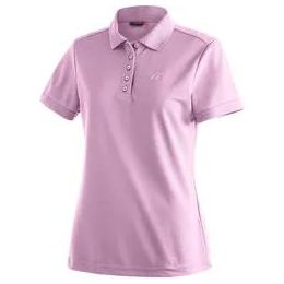 Poloshirt Maier Sports "Ulrike", Damen, Gr. 40, blassrosa, 100% Polyester, Rundhals, Shirts, Damen Polo kurzarm, leichtes Shirt, Funktionsshirt mit Kragen, Reg Fit